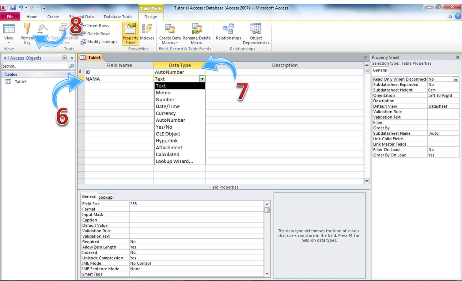 Mengenali table – Panduan Pengurusan Data